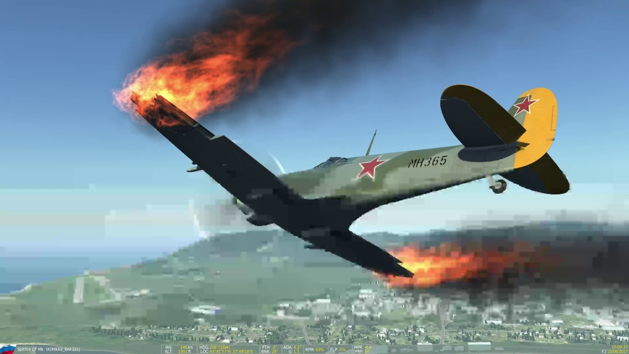 DCS Spitfire - lok Ma! No ailerons! Part 3 - the landing - YouTube