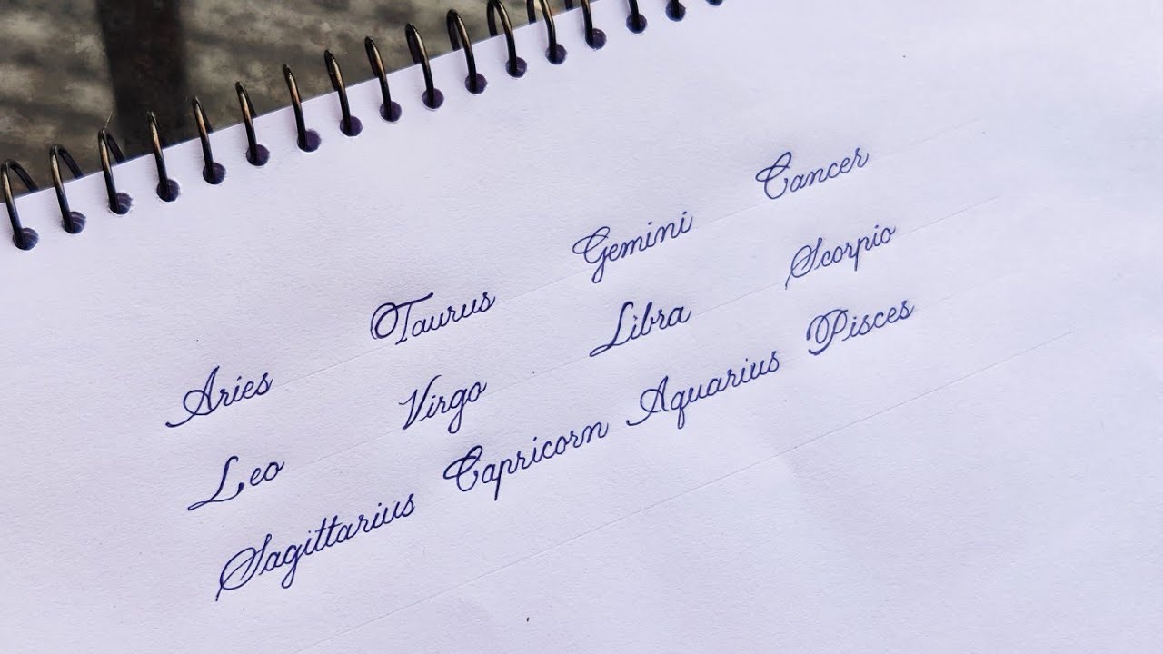 Zodiac sign||Cursive handwriting||Paul's Calligraphy - YouTube