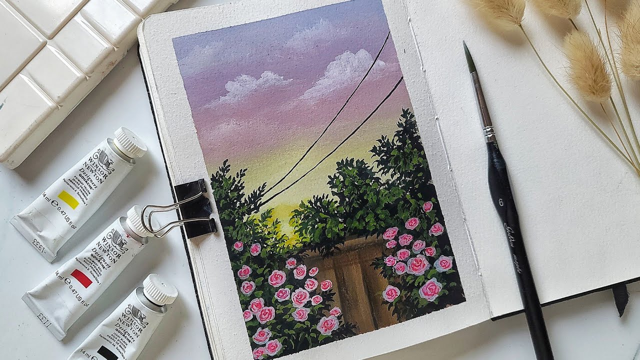 Gouache painting || Easy painting for beginners ||Step by Step ...