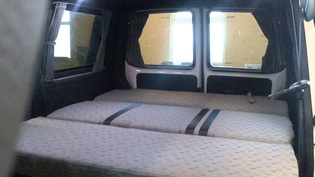 RIB Bed in VW T5 big blue sky campers - YouTube