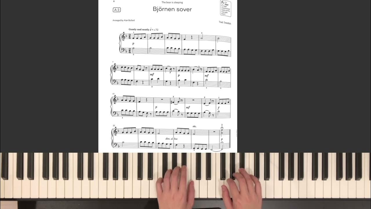 ABRSM Piano 2025 - 2026 Grade initial A3 Bjornen sover - YouTube