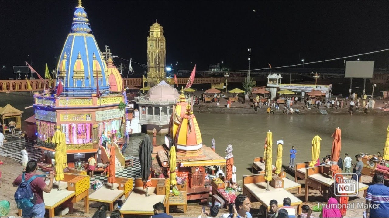 Night view of "Har ki Pauri" at HARIDWAR. (Part - 3). - YouTube