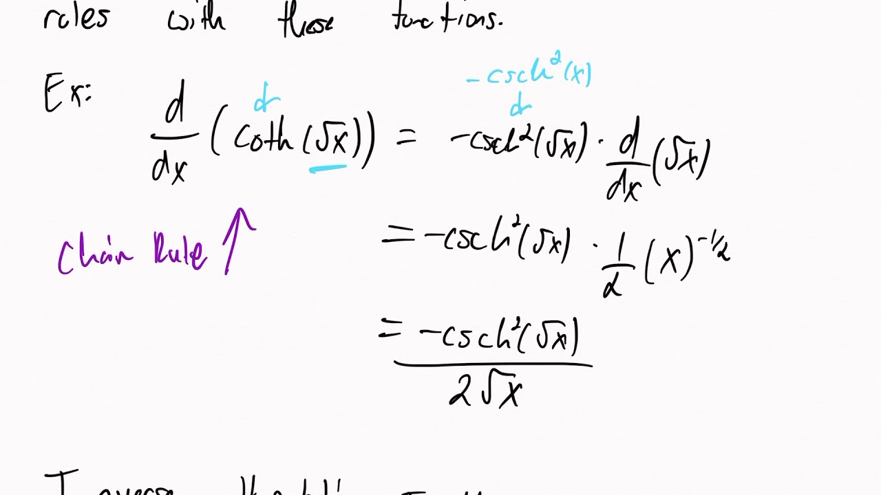 Section 3.11 Hyperbolic Functions - YouTube