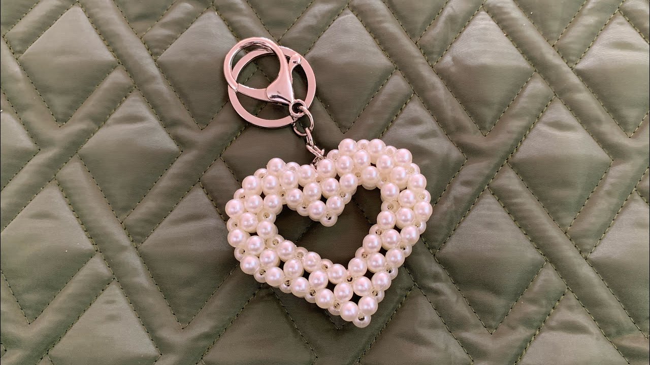 Beaded Heart shape keychain/ DIY Beads Craft / Easy & Cute Craft Idea ...