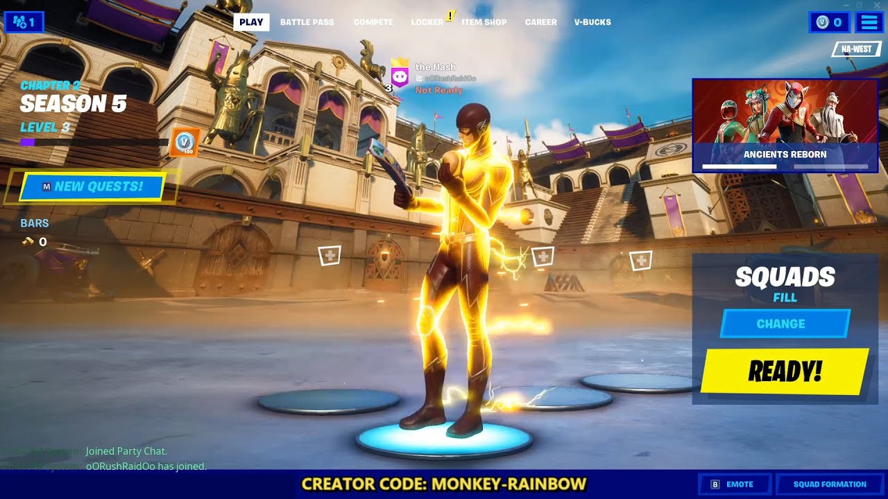 New Fortnite The Flash Quick Bite Emote in the Lobby for TIKTOK - YouTube