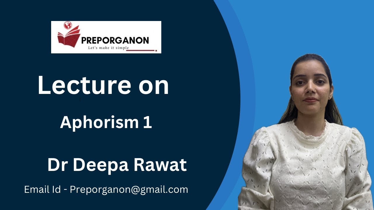 Aphorism 1 |Organon lectures series |Dr Deepa Rawat #organonofmedicine #aphorisms # ...