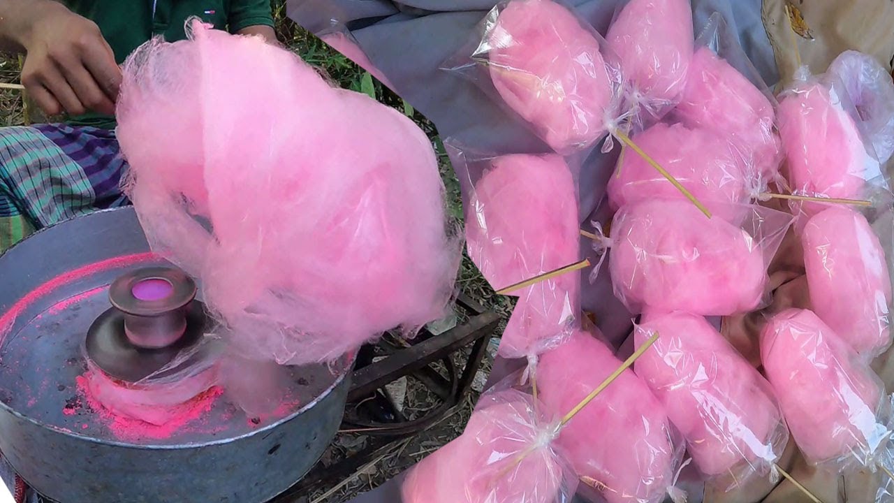 This Man Extremely COTTON CANDY ART- Sells candy floss Hawai Mithai ...