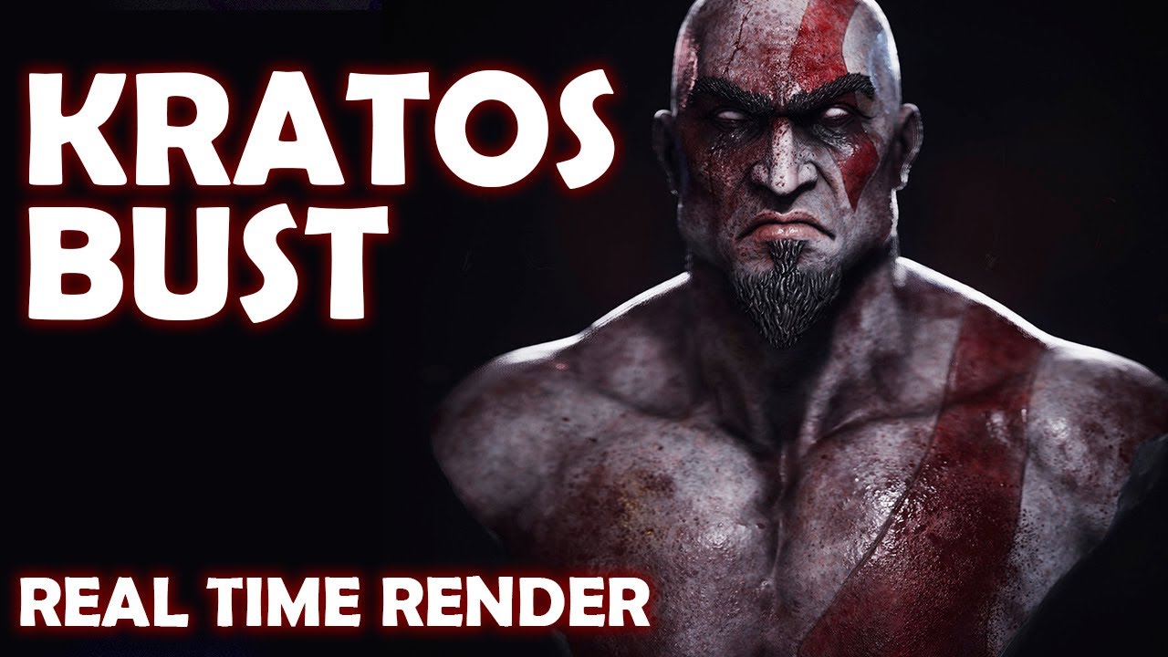 KRATOS BUST (God of War) | Real Time Render - Painter Texture | Sergio ...