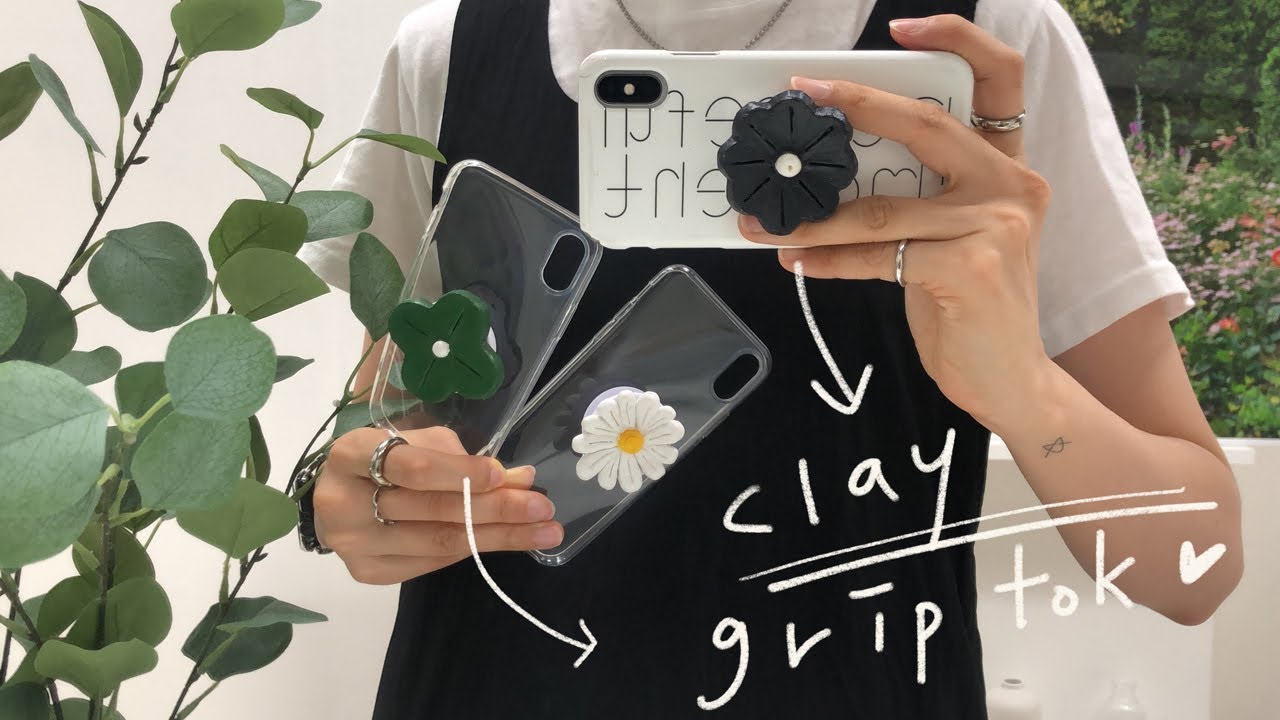 500원 지점토 그립톡 / DIY clay popsockets - YouTube