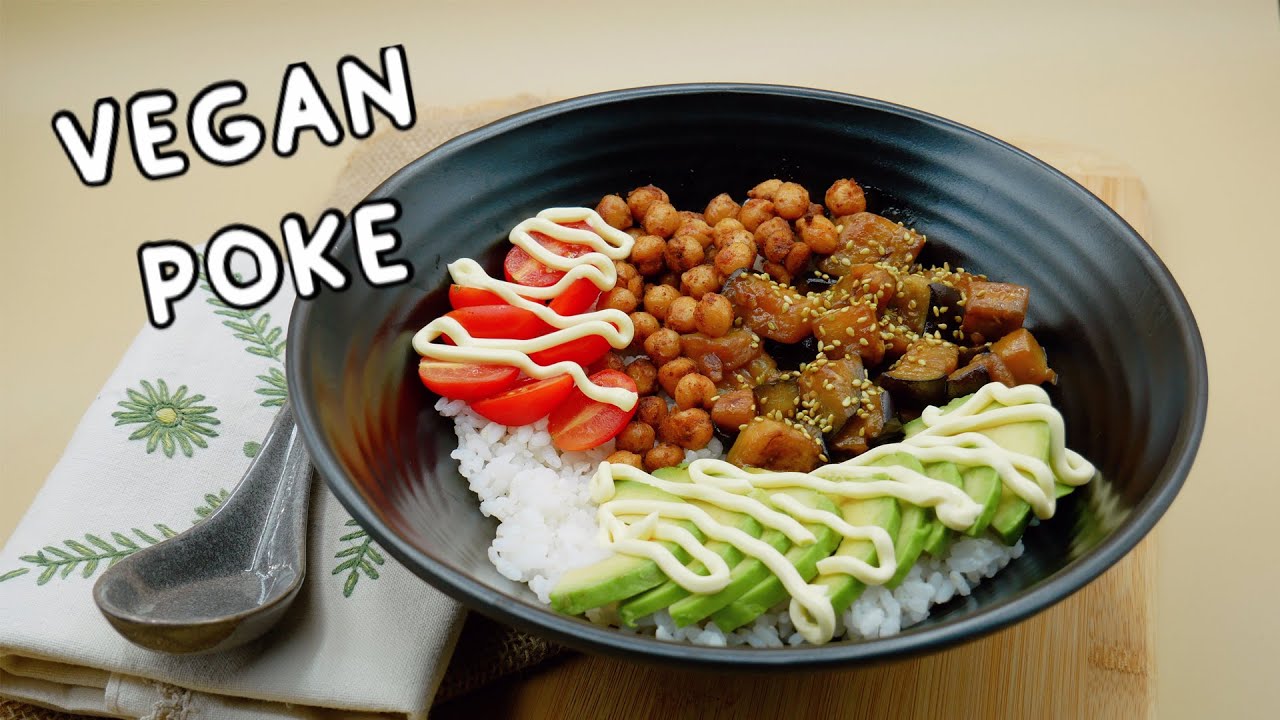 Poke vegana - Poke VEGANA con melanzane al MISO e ceci tostati ...