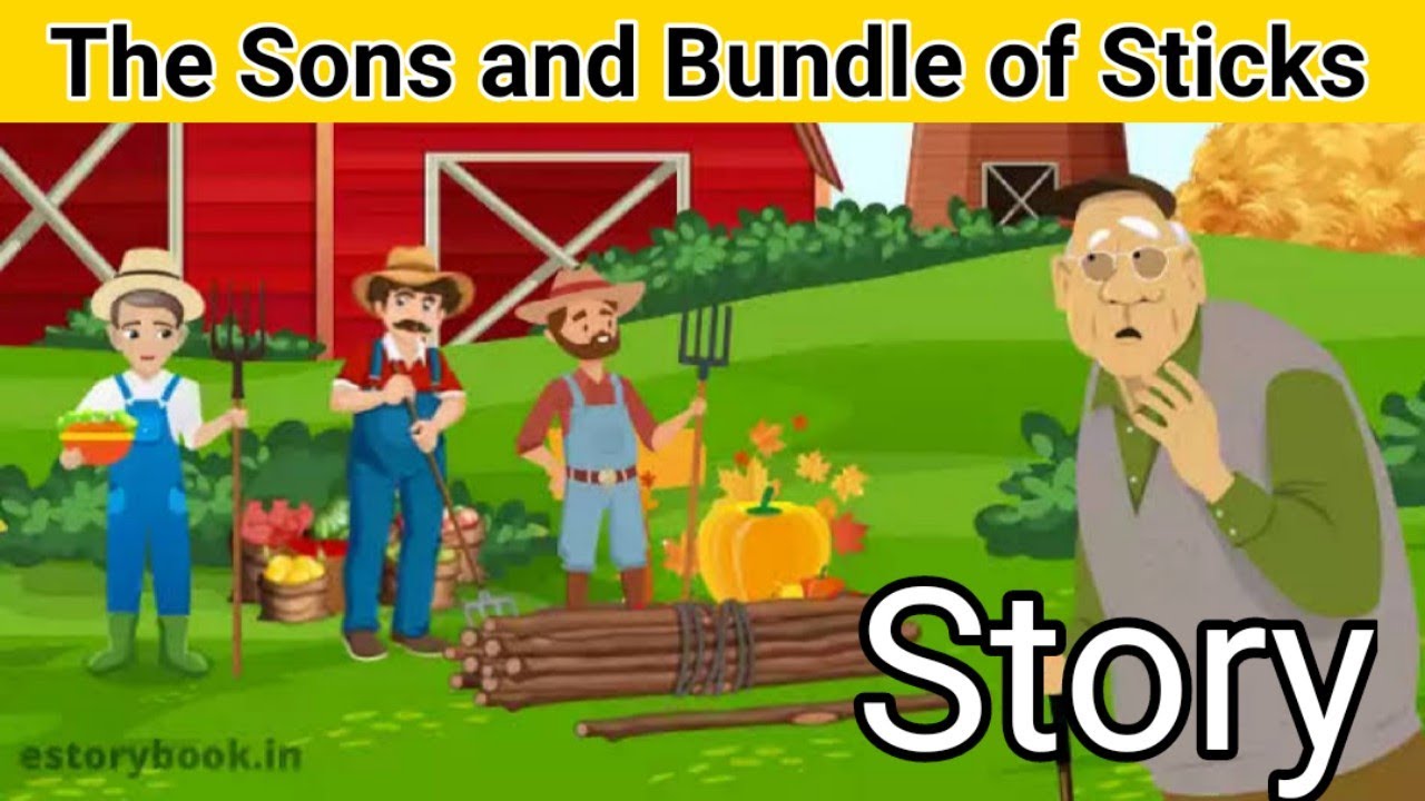 Three Sons and bundle of Sticks Moral Story in English Ten lines Story ...