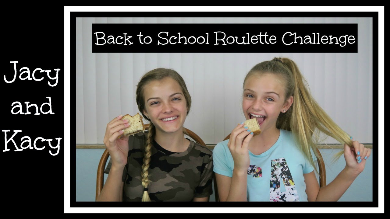Back to School Roulette Challenge ~ Jacy and Kacy - YouTube