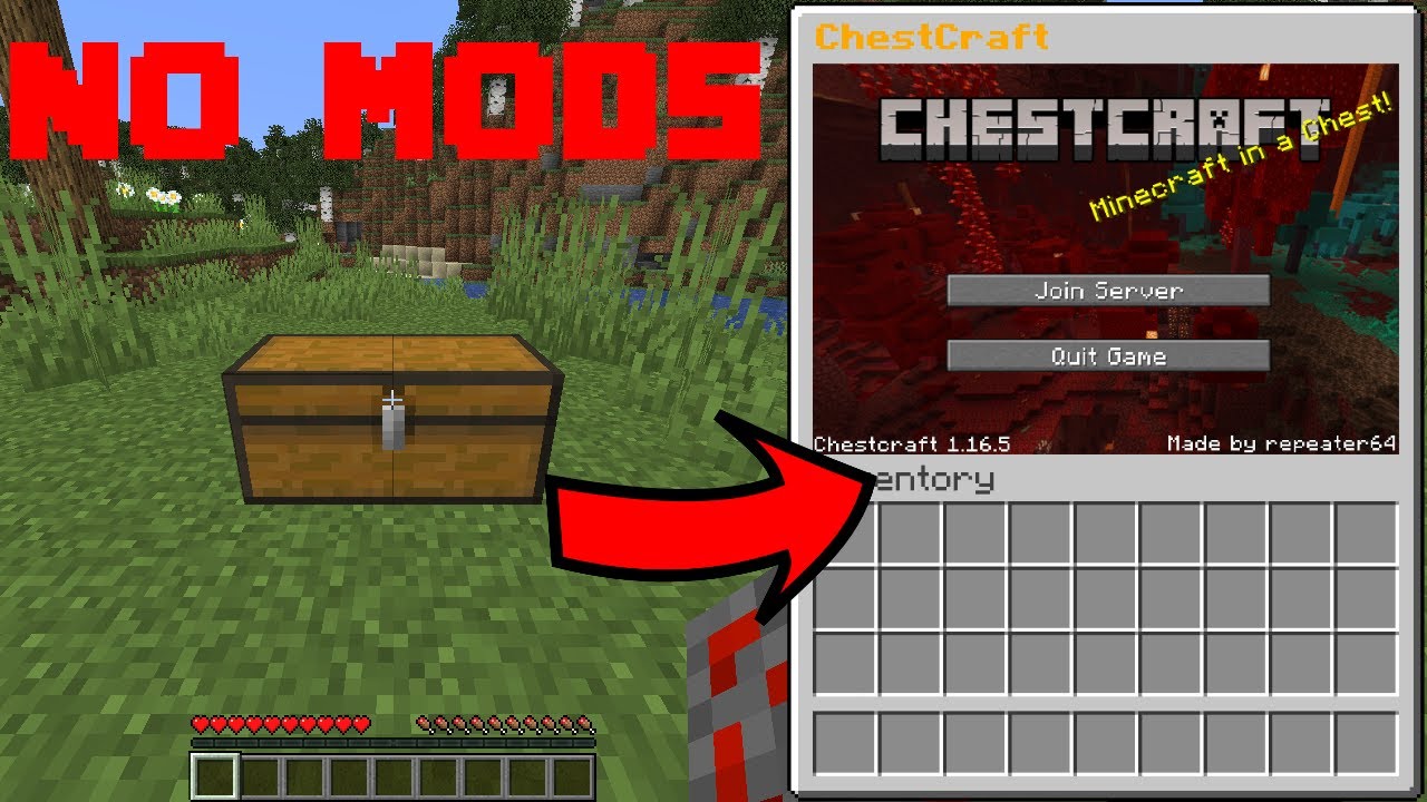 Fully Playable Minecraft inside a CHEST (ChestCraft) - YouTube