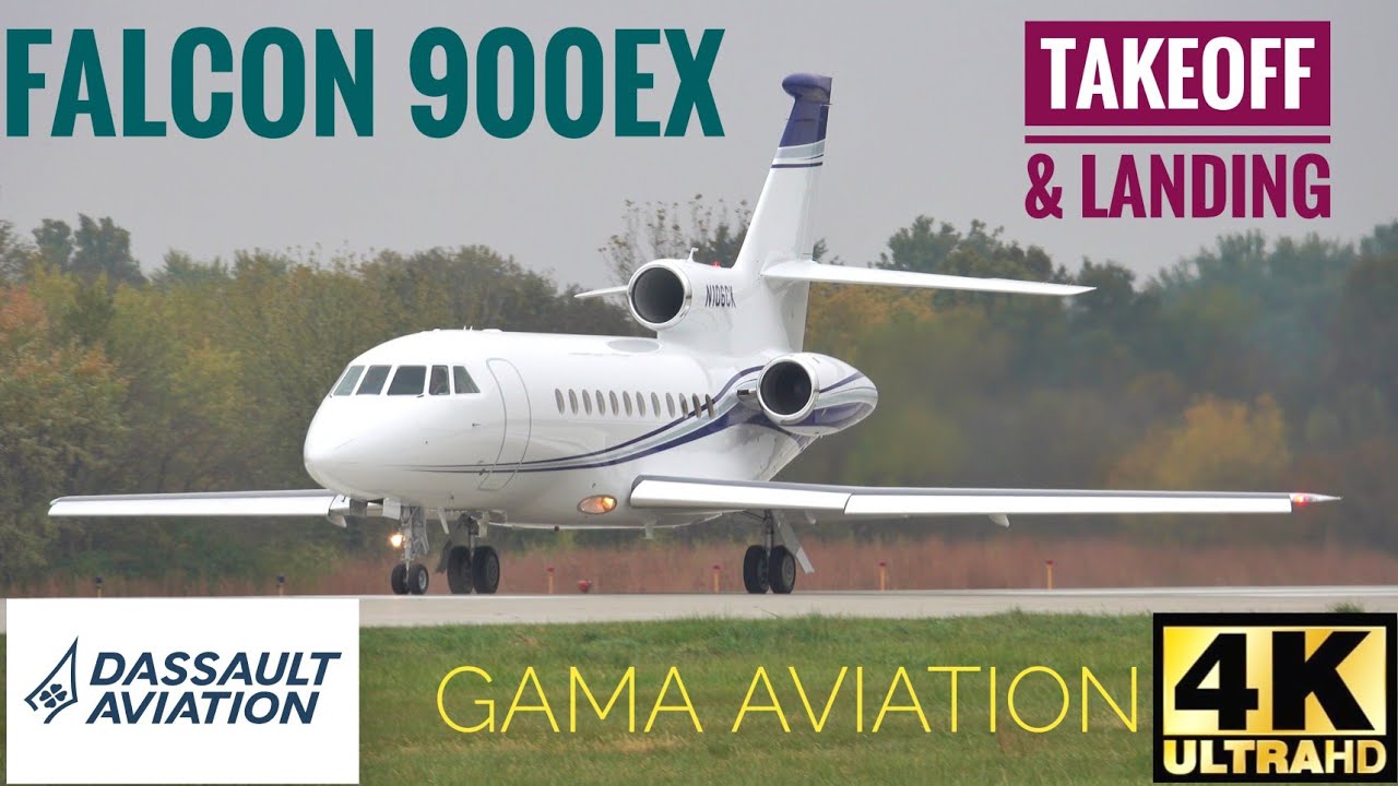 Dassault Falcon 900EX Gama Aviation N106CK Takeoff and Landing - YouTube