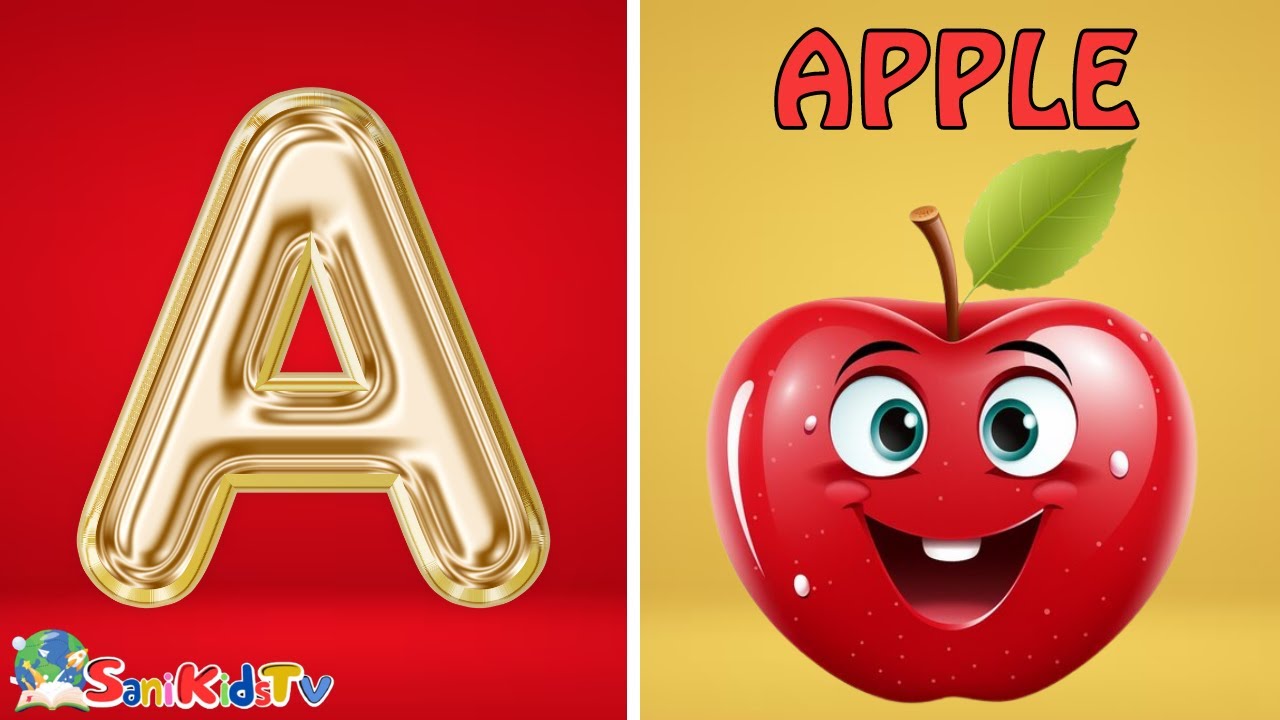 A For Apple I Phonics song I ABC Rhymes I ABC Alphabet Song Nursery ...