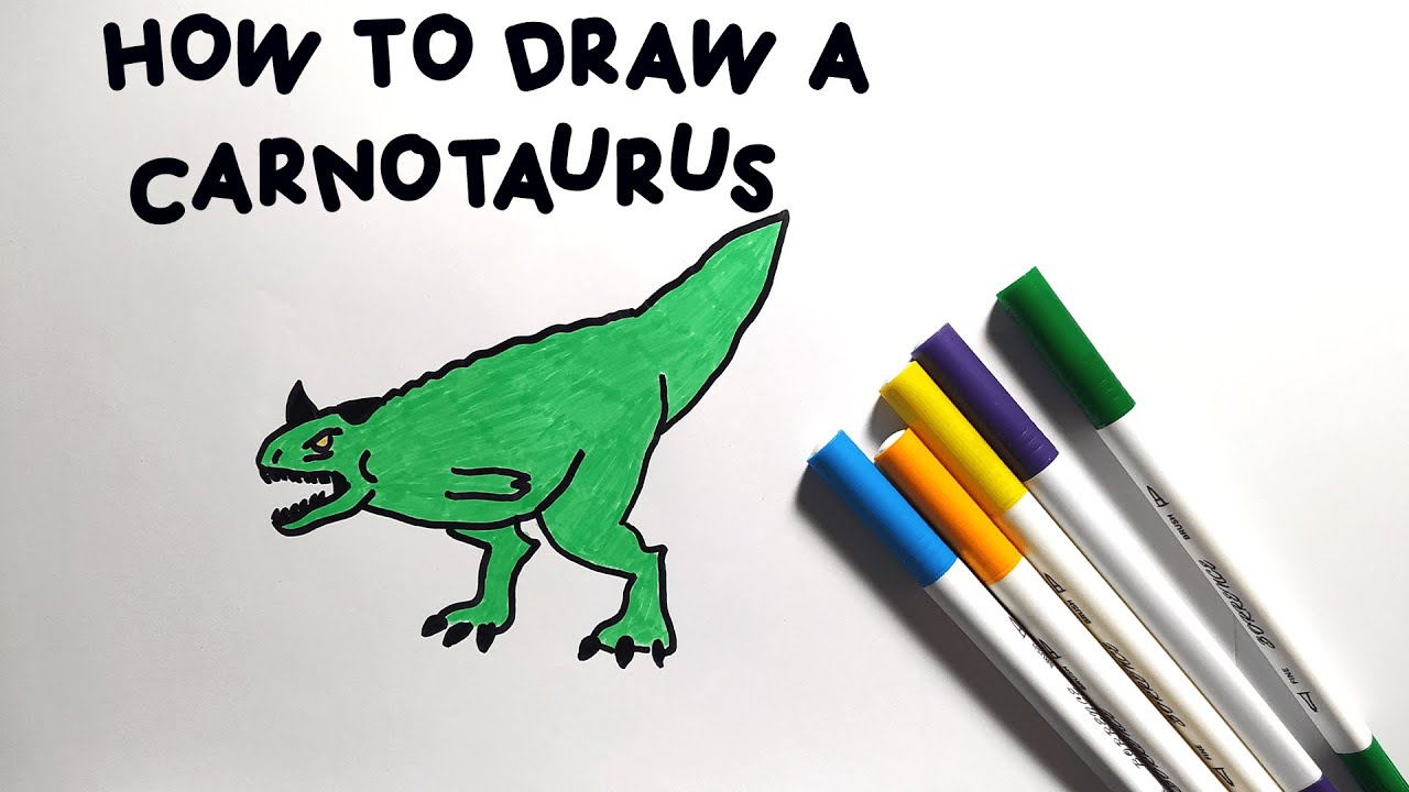 How To Draw A Carnotaurus |Drawing Carnivore Dinosaur - YouTube