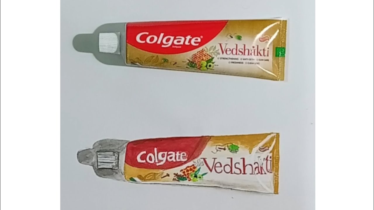 How to make realistic Toothpaste and toffee water colour step by step ...