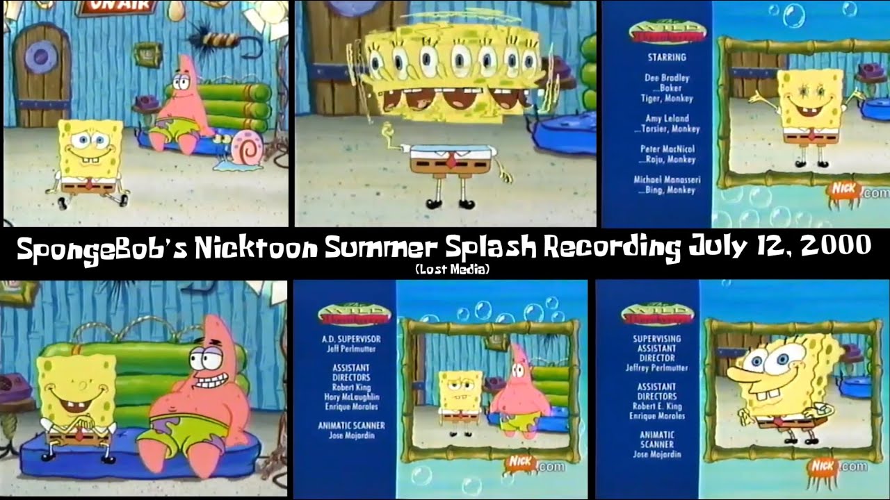 SpongeBob’s Nicktoon Summer Splash Recording July 12, 2000 (Lost Media ...
