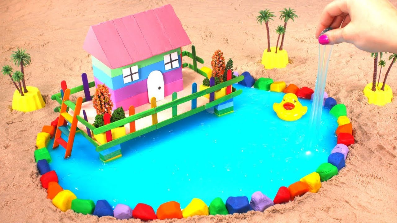 KINETIC SAND HOUSE & SLIME POOL 💕 Very Satisfying and Relaxing Videos ...