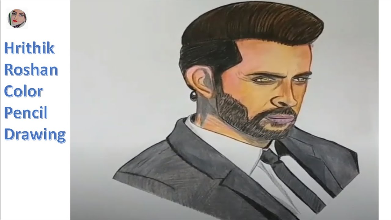 Hrithik Roshan Drawing step by step colour pencils tutorial | How to ...