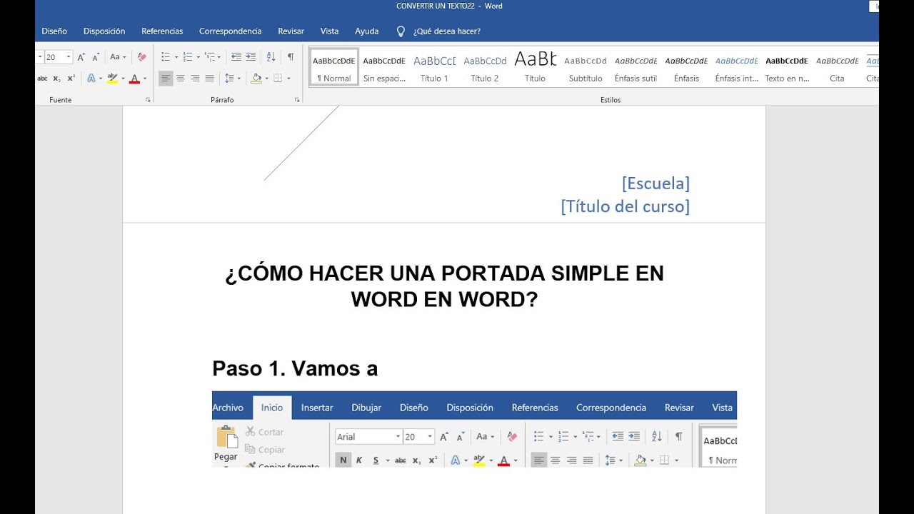 PORTADA SIMPLE EN WORD - YouTube