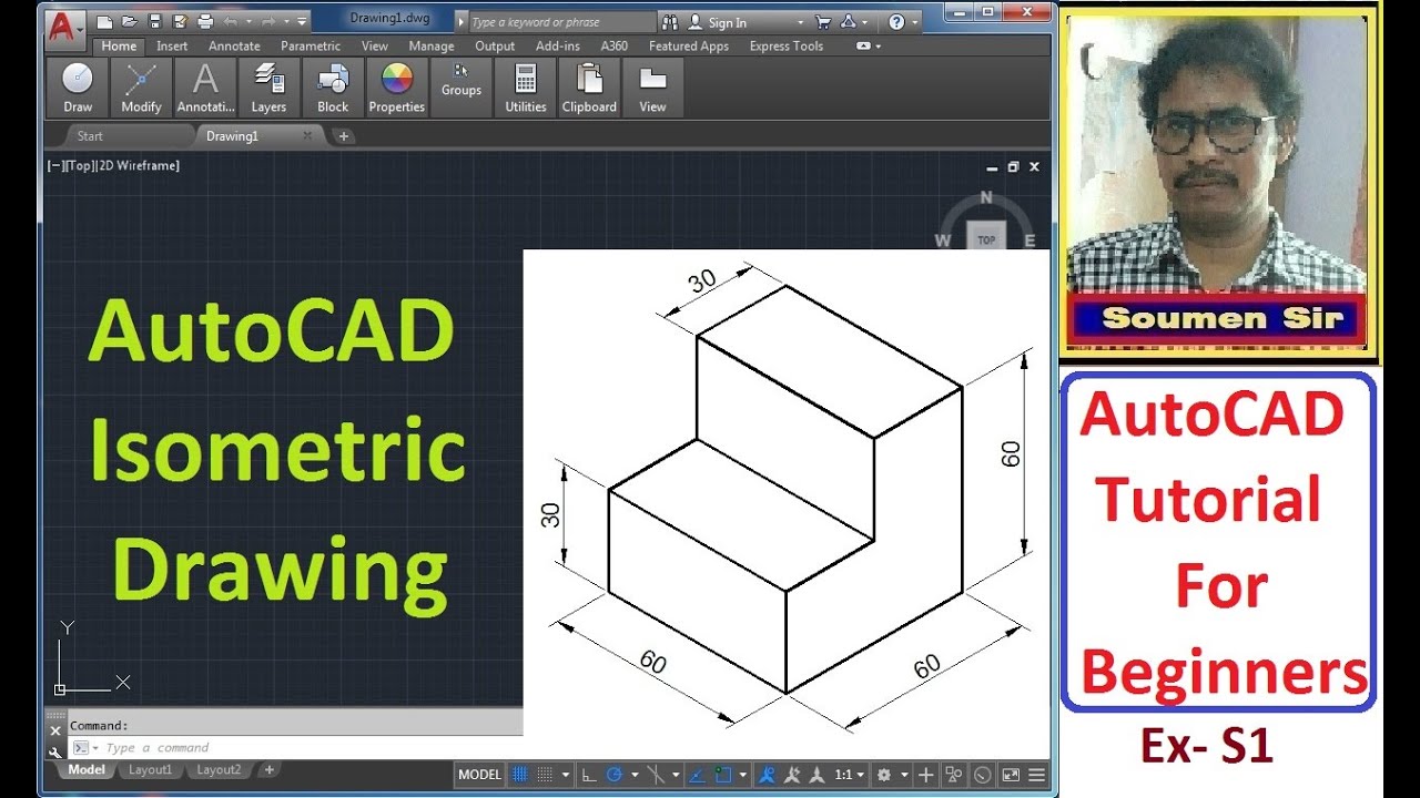 AutoCAD Isometric Drawing for Beginners Students || AutoCAD practice ...