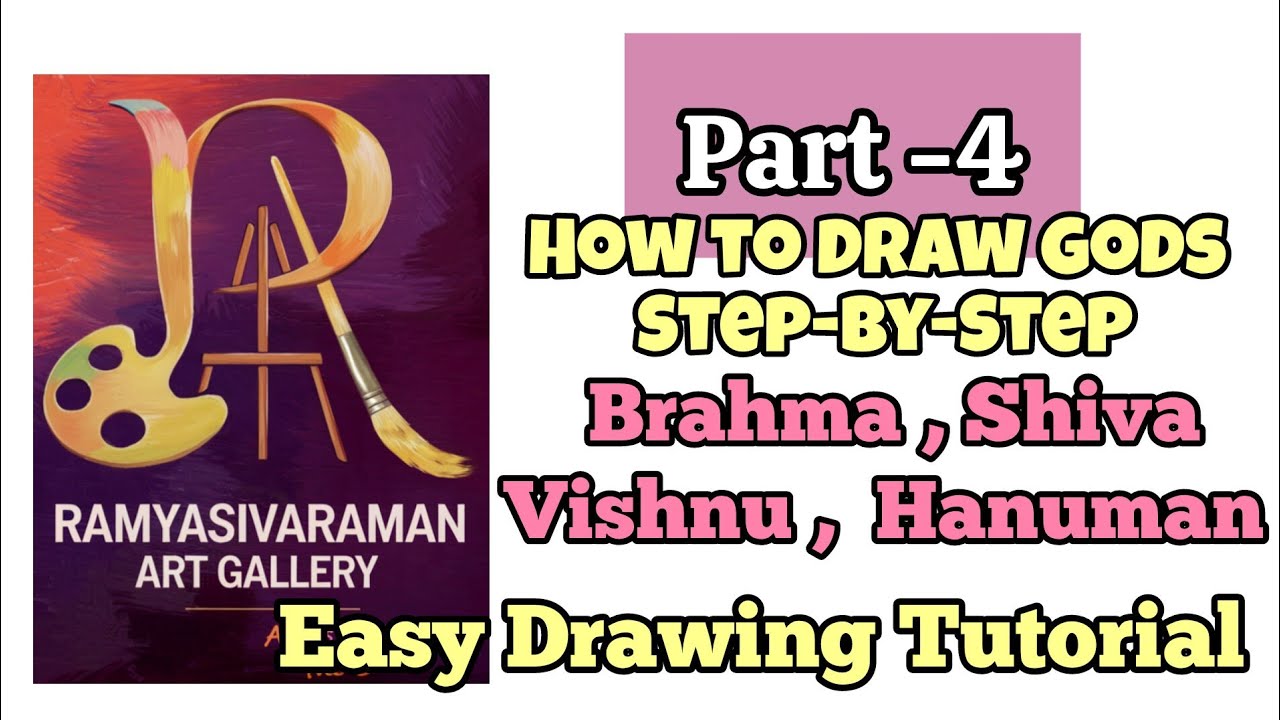 "How to Draw Gods Step-by-Step: Brahma, Vishnu, Shiva & Hanuman Part 4 ...