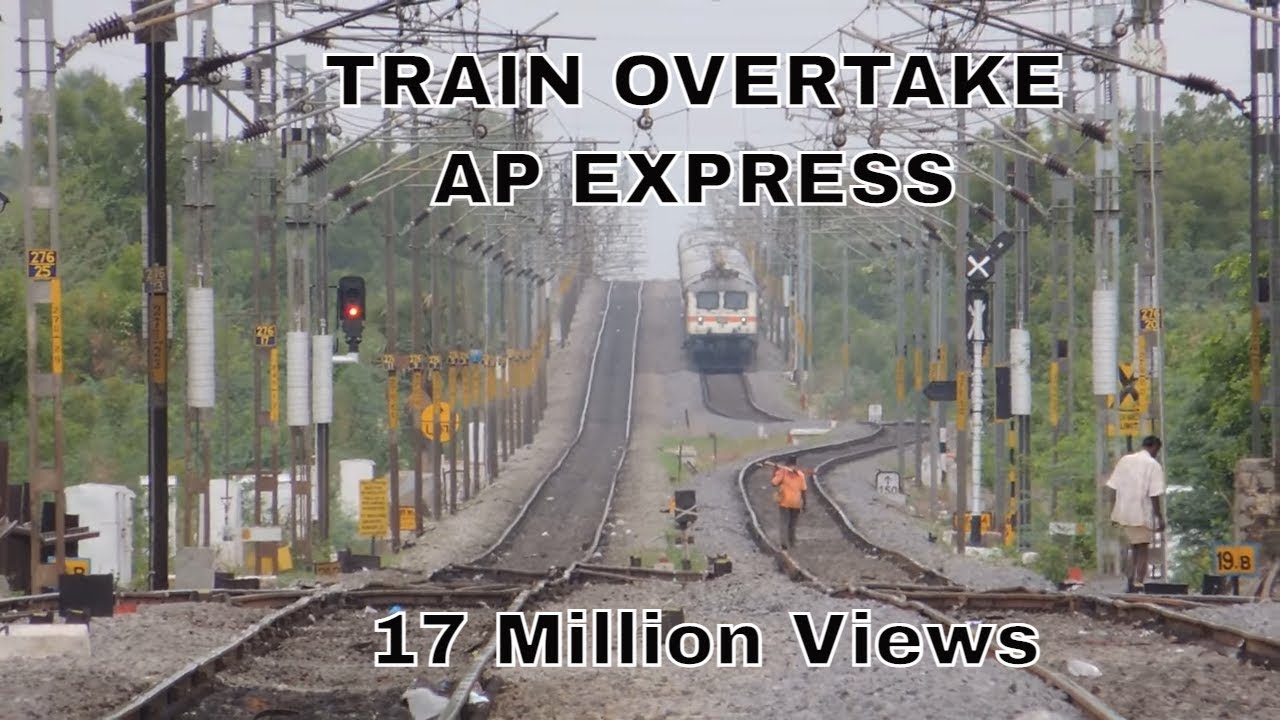 Andhra Pradesh Express at Jangaon overtaking Krishna Express [HD] - YouTube