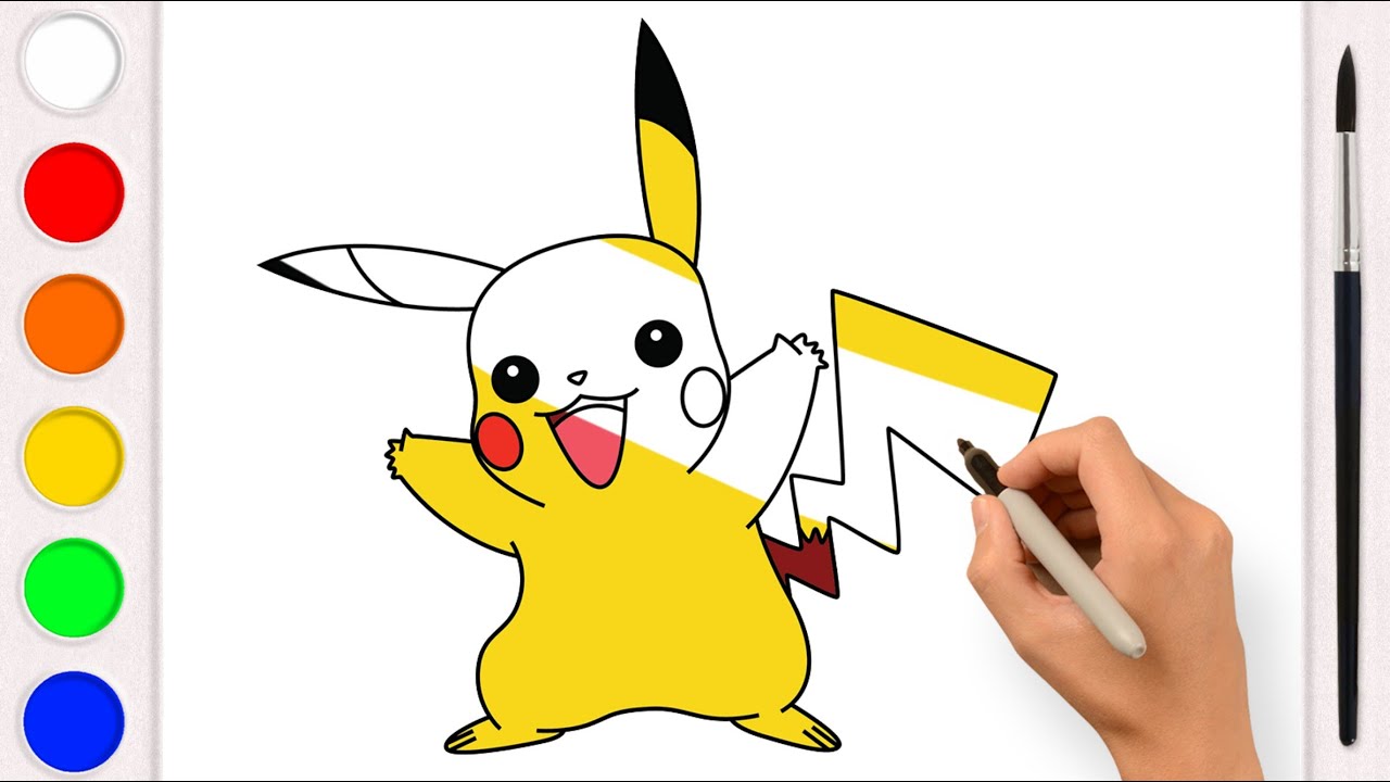 Learn to draw PIKACHU from Pokémon. Drawings for kids. - YouTube