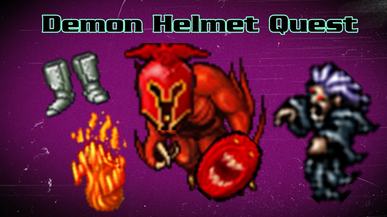 TIBIA - DEMON HELMET QUEST - YouTube