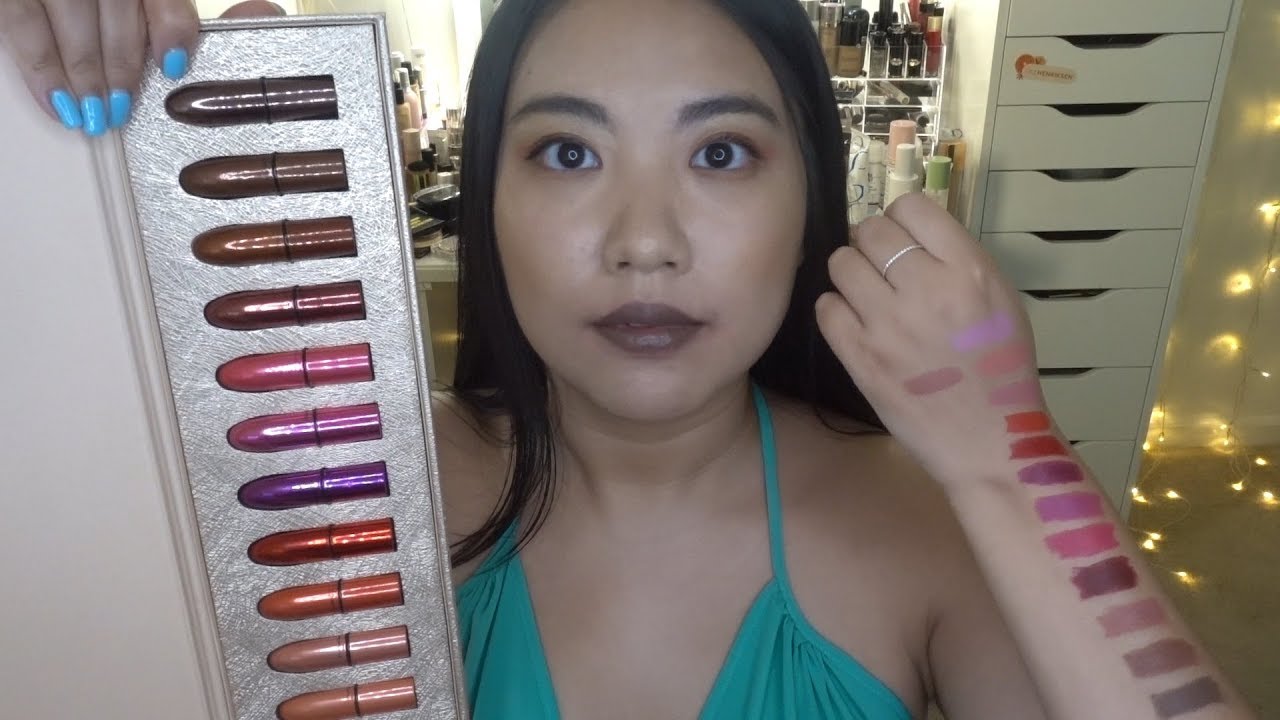 MAC Cosmetics Holiday Lip Set Swatches - YouTube