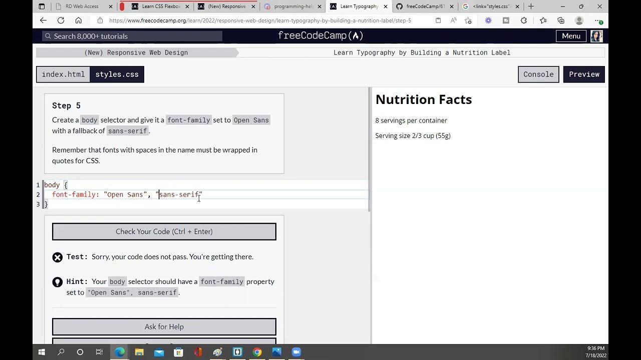 Learn Typography by Building a Nutrition Label (CSS) - YouTube