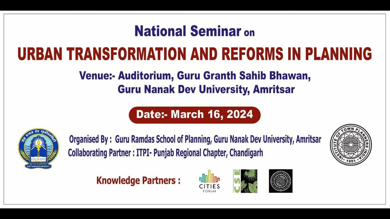 Urban Transformation and Reforms in Planning - YouTube