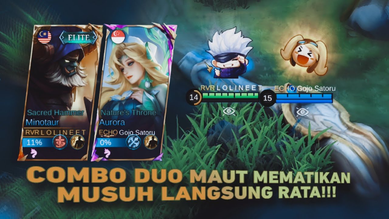 COMBO DUO MAUT MINOTAUR & AURORA MUSUH AUTO RATA!!! GAMEPLAY MOBILE LEGEND - YouTube