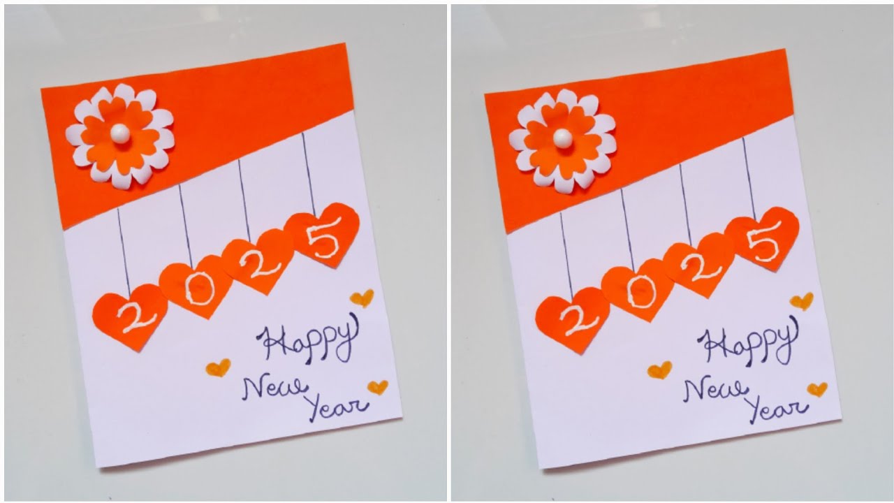 Beautiful New Year Card Making | How to Make New Year Card | New Year ...