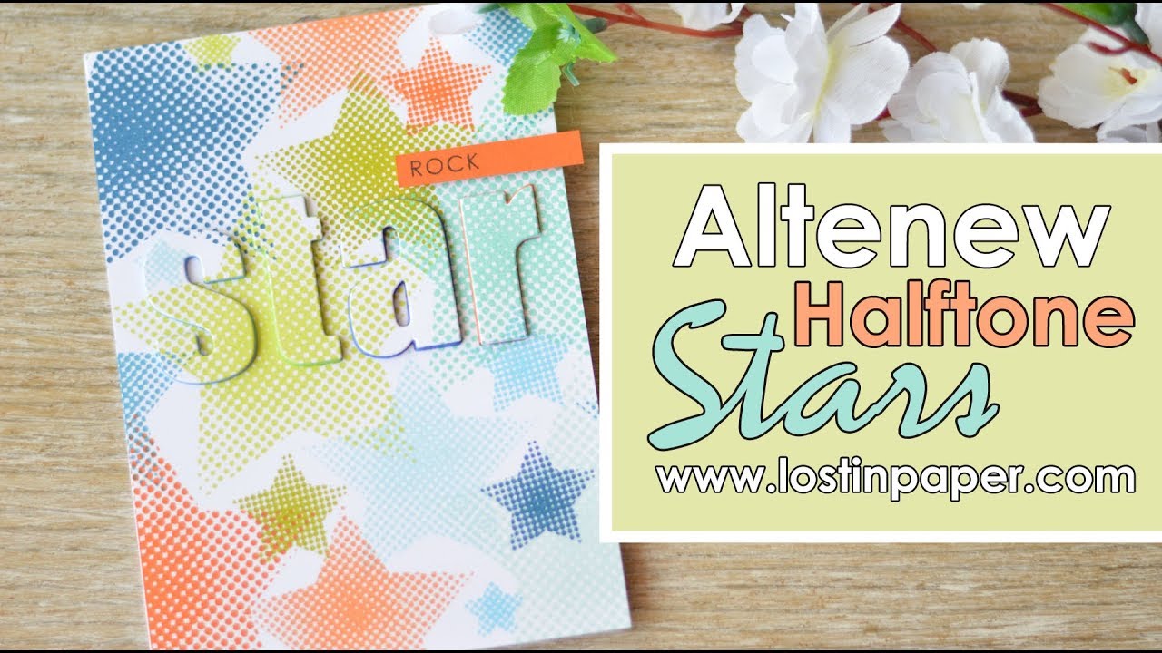 Altenew Halftone Stars Focus Post - Background Stamping & Inlaid Die ...