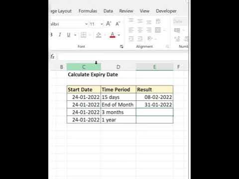 Calculate Expiry Date in Excel #excel #exceltricks #shorts #excelformulatypes - YouTube