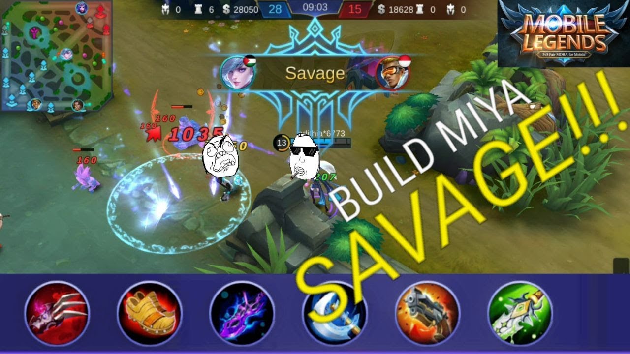 TUTORIAL & BUILD MIYA SAVAGE DI RANKED GAME!!! - mobile legends - YouTube