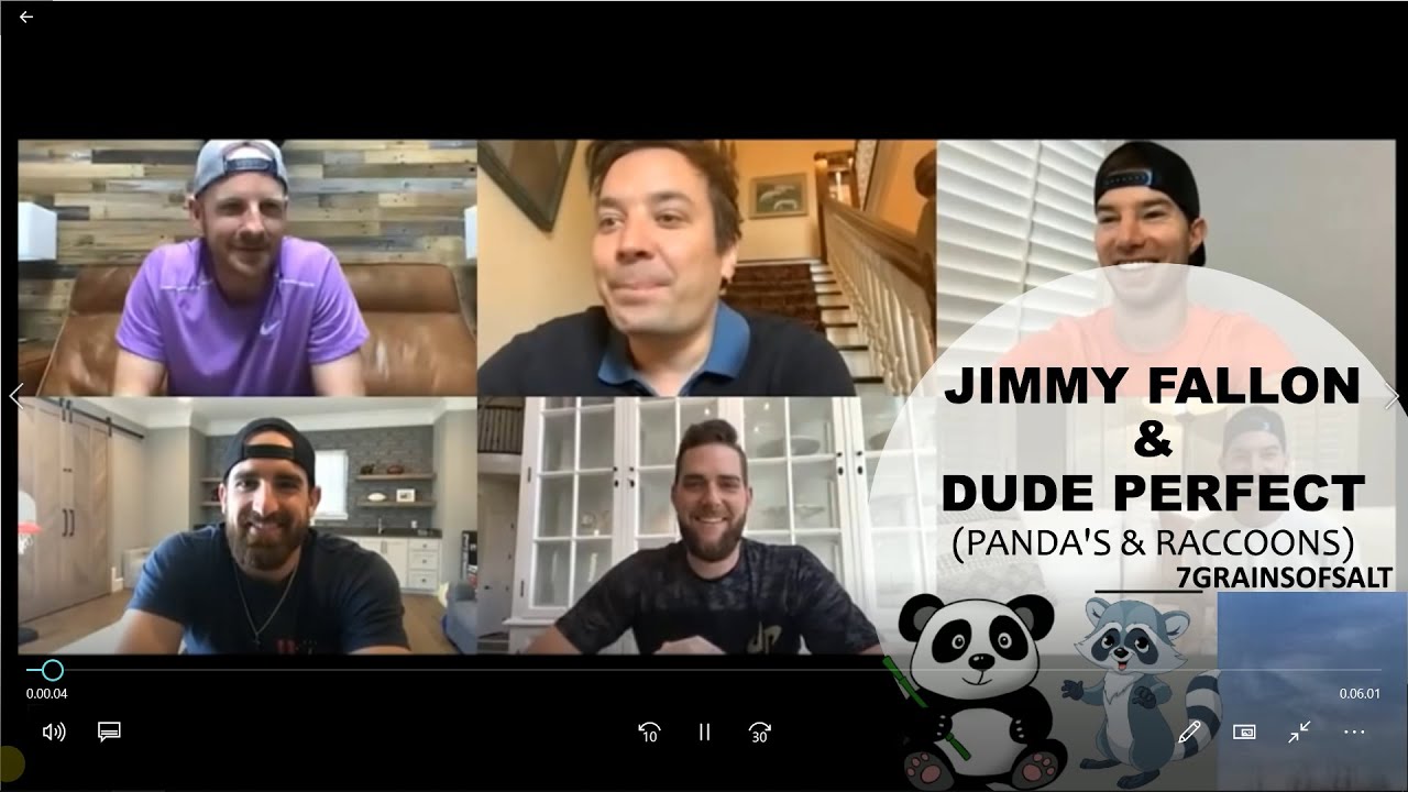 Jimmy Fallon & Dude Perfect (Panda's & Raccoon's) 7grainsofsalt - YouTube