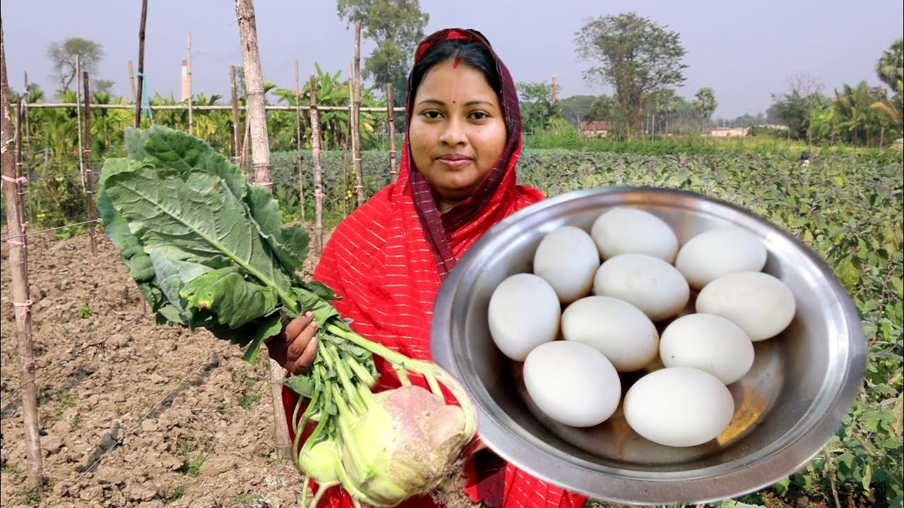ডিম দিয়ে ওলকপি রান্না,ধোঁয়া ওঠা ভাতে আর কিছুই লাগবে না || salgom egg ...