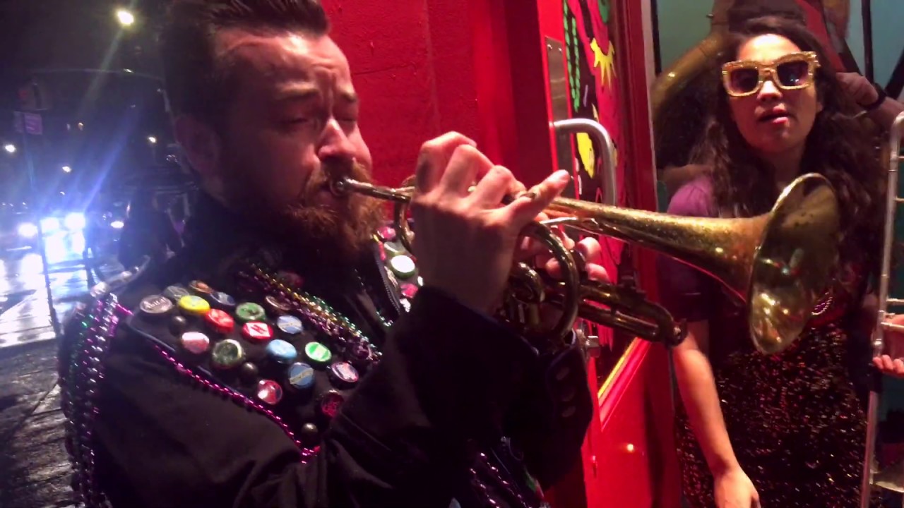 Hungry March Band - Mardi Gras at Two Boots Pizza - YouTube