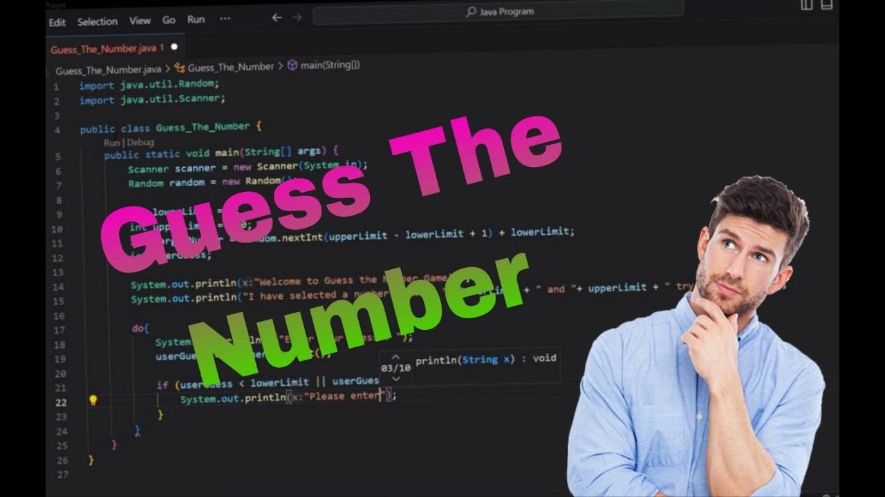 Guess The Number Java Java Number Programs Developerankush Youtube