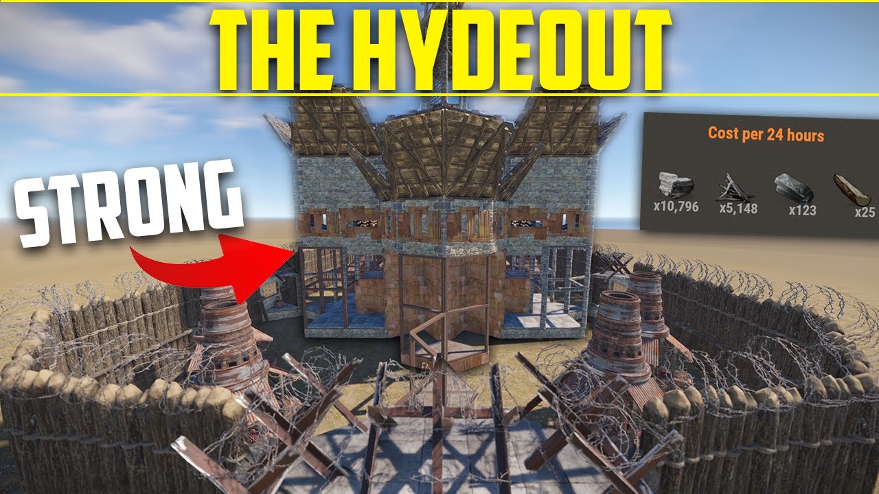The Hydeout - STRONG Solo/Duo 2x1 Bunker Base - Rust Base Design - YouTube