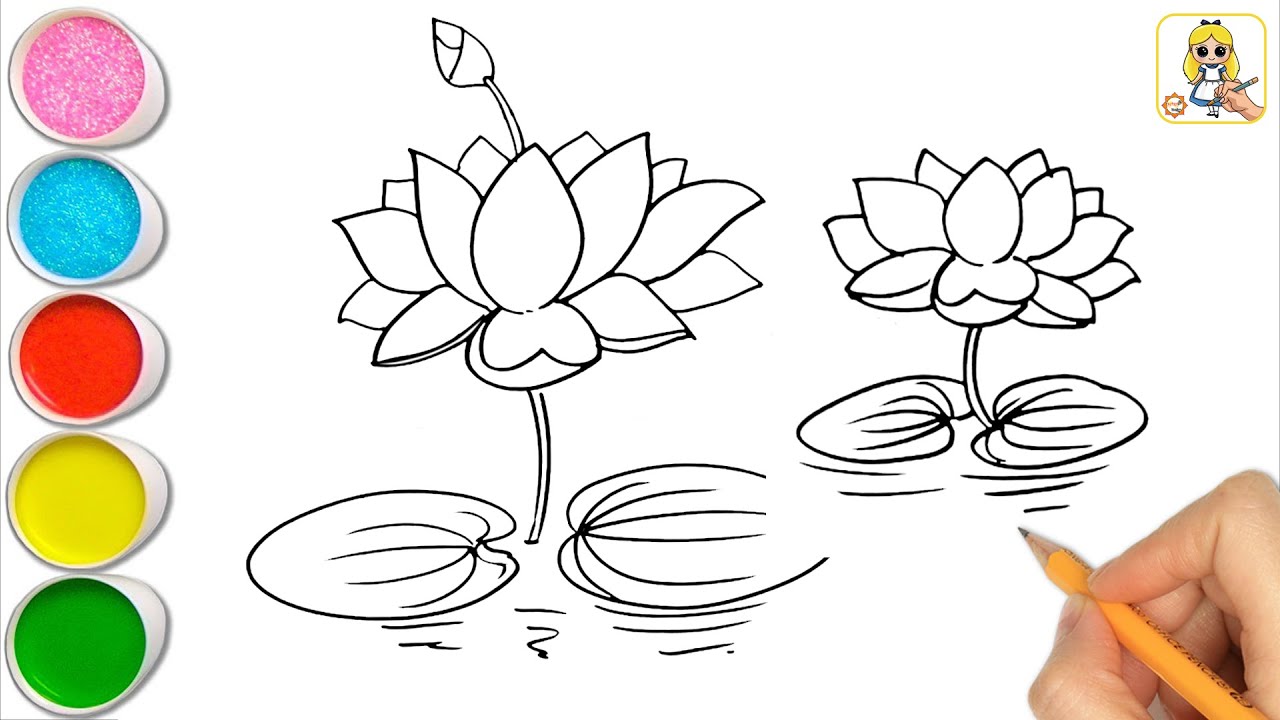 How To Make a Lotus Drawing Easy | Lotus Flower Drawing | Step by Step ...