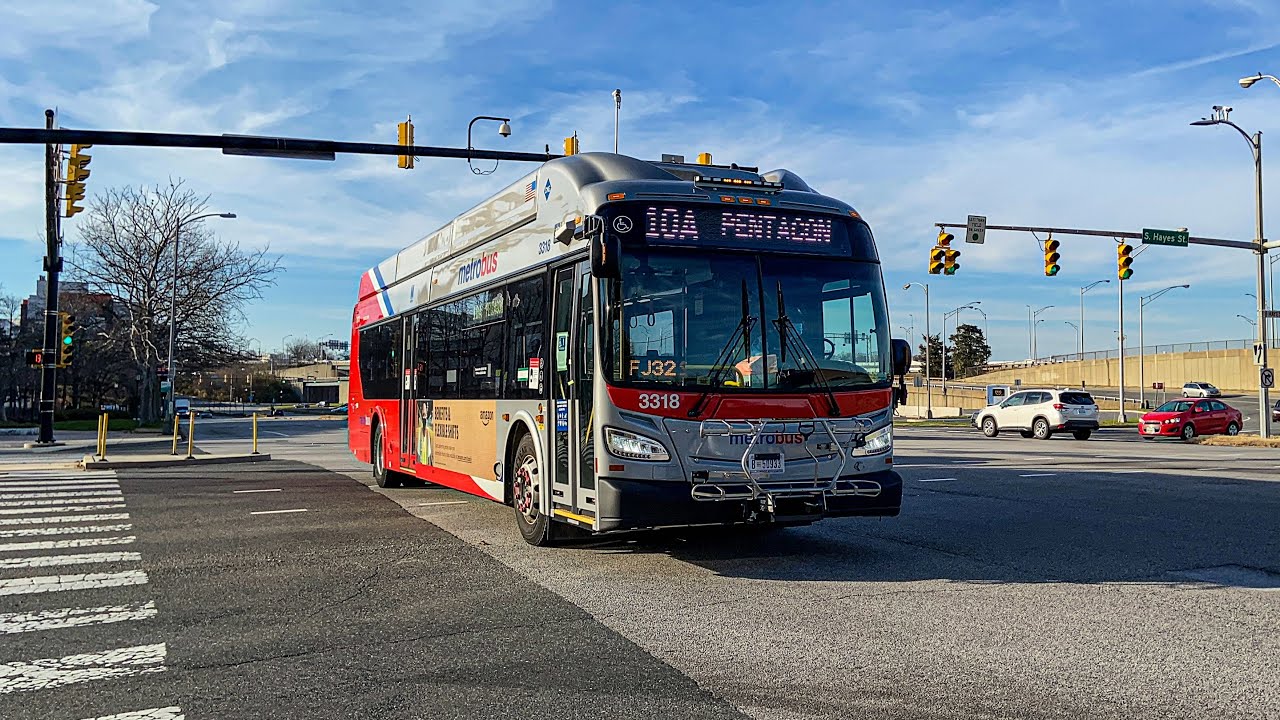 WMATA 2020 New Flyer XN40 3318 on Route 10A - YouTube