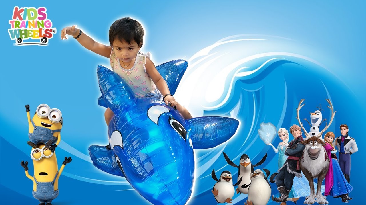 KIDS FUN with Inflatable Whale, Frozen, Home Boov, Madagascar Penguins ...