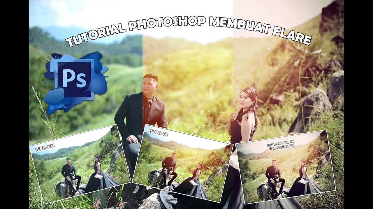 TUTORIAL MEMBUAT FLARE DI PHOTOSHOP (FREE DOWNLOAD KODE WARNA) - YouTube
