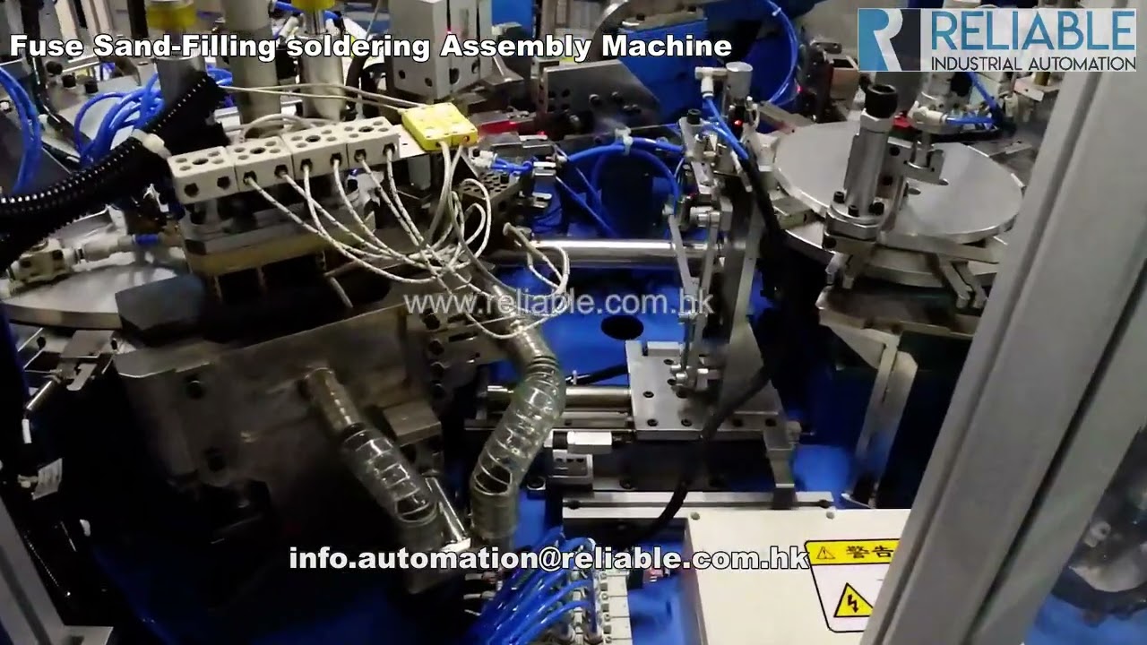Fuse Sand-Filling and Soldering Assembly Machine - YouTube
