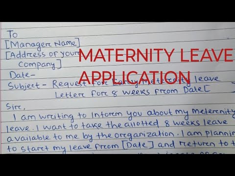 Maternity leave Application from your office || Early maternity leave ...