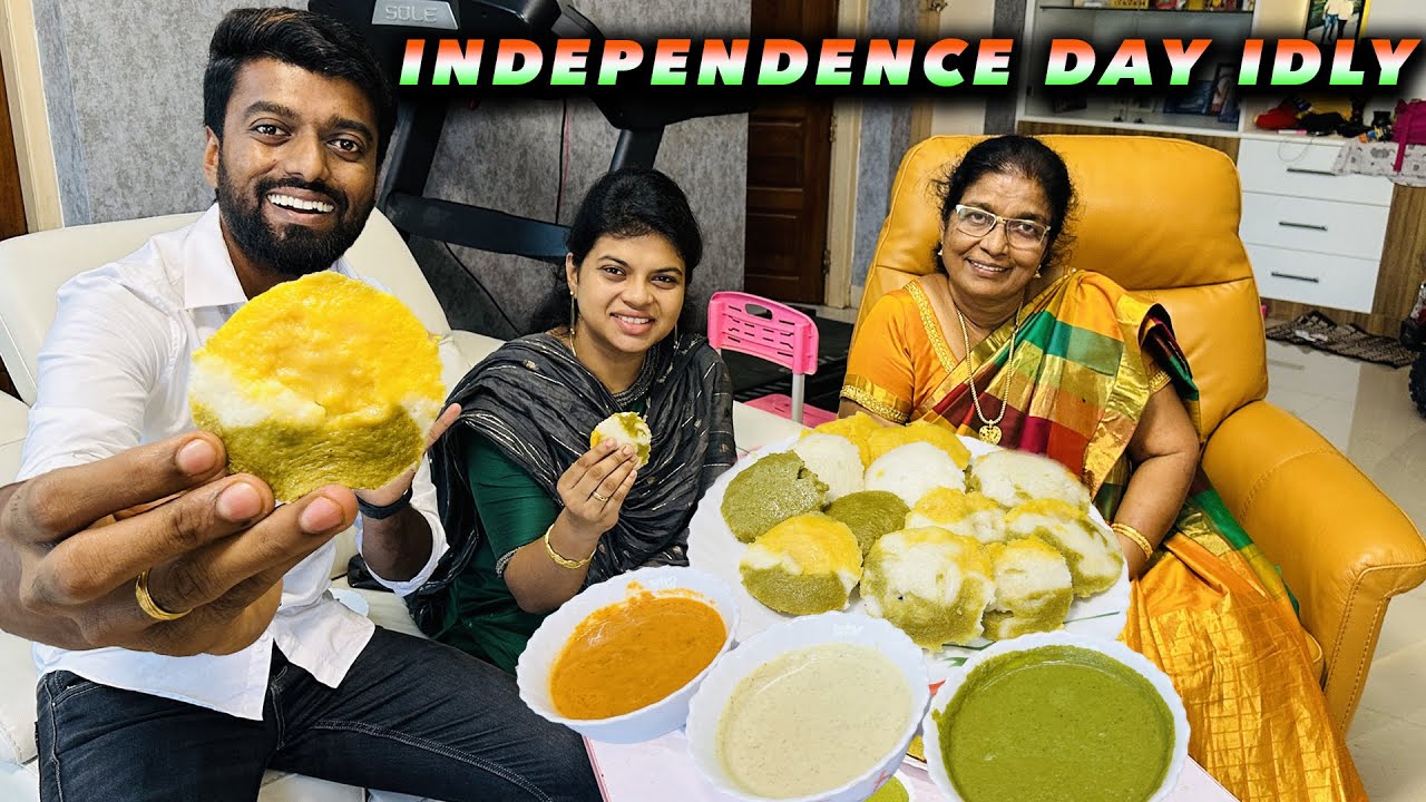We Made Tricolour 🟠⚪🟢 IDLY on INDEPENDENCE DAY !! Amma & Ani Special 🤩 ...